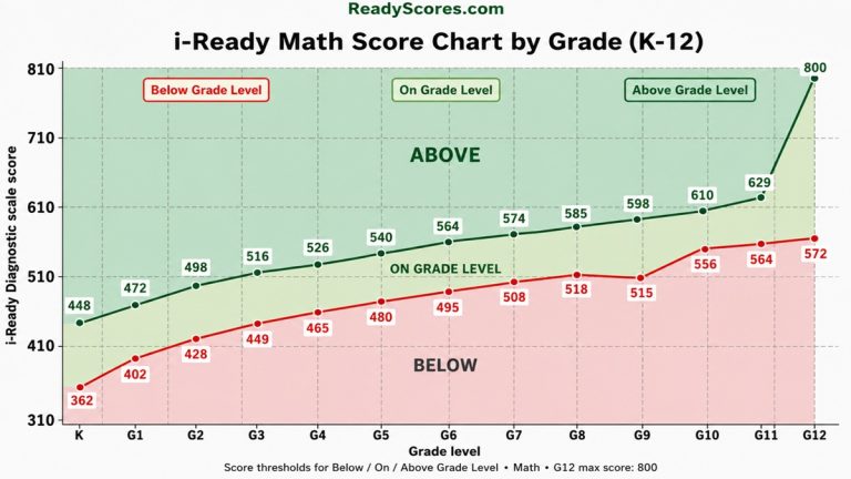 i-Ready Diagnostic Score Charts 2026-2027 in Math & Reading [Percentile ...